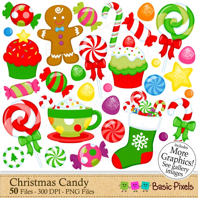Christmas Candy Clipart Digital Clip Art Christmas - Etsy