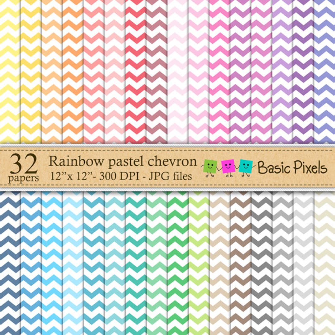Rainbow Pastel Chevron - Patterns - Backgrounds - Personal and ...