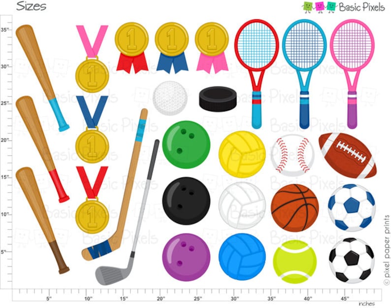 Sports clipart Digital Clip Art Personal and commercial | Etsy