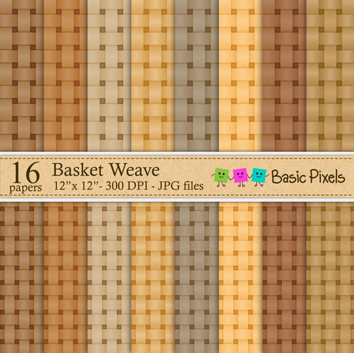Basket Weave Patterns Backgrounds Personal and | Etsy