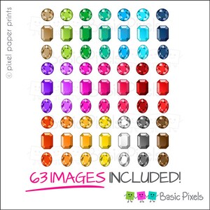 Rainbow Gems Clipart - Digital Clip Art - Personal and Commercial Use ...