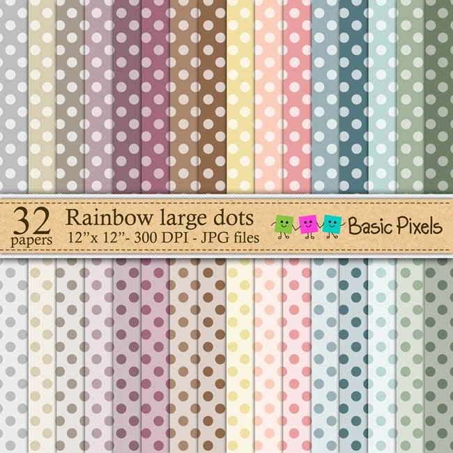 Neutral Large Dots Digital Papers - Patterns - Backgrounds - Personal ...