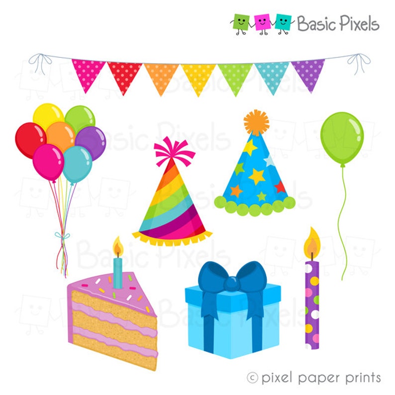 Birthday Clipart Digital Clip Art Rainbow Birthday - Etsy UK