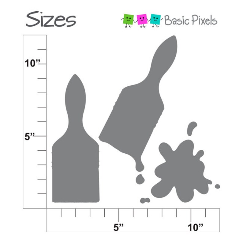 Paint Brushes Digital Clip Art Art Supplies Art Party | Etsy