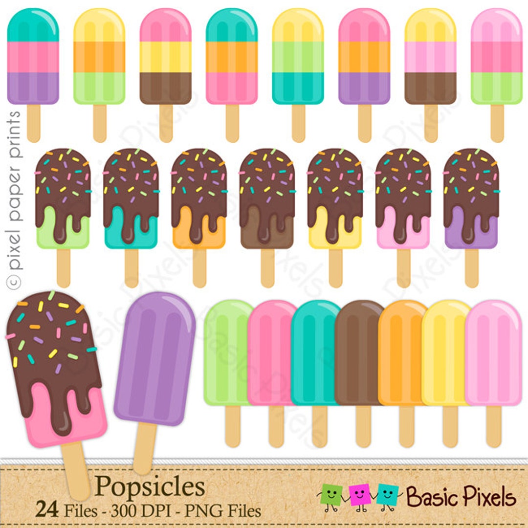 Popsicles Clipart - Digital Clip Art - Popsicle - Personal and ...