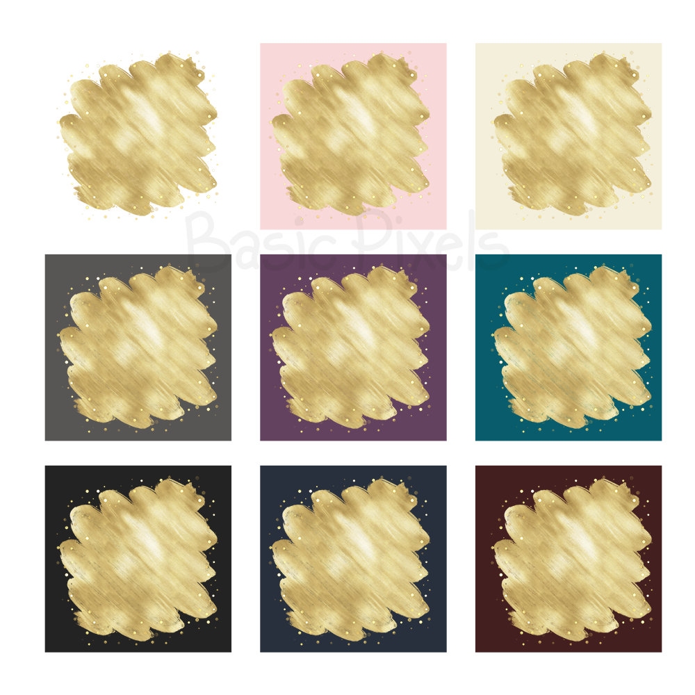 Brushed Gold Frames Clipart Gold Foil Shapes Clip Art - Etsy