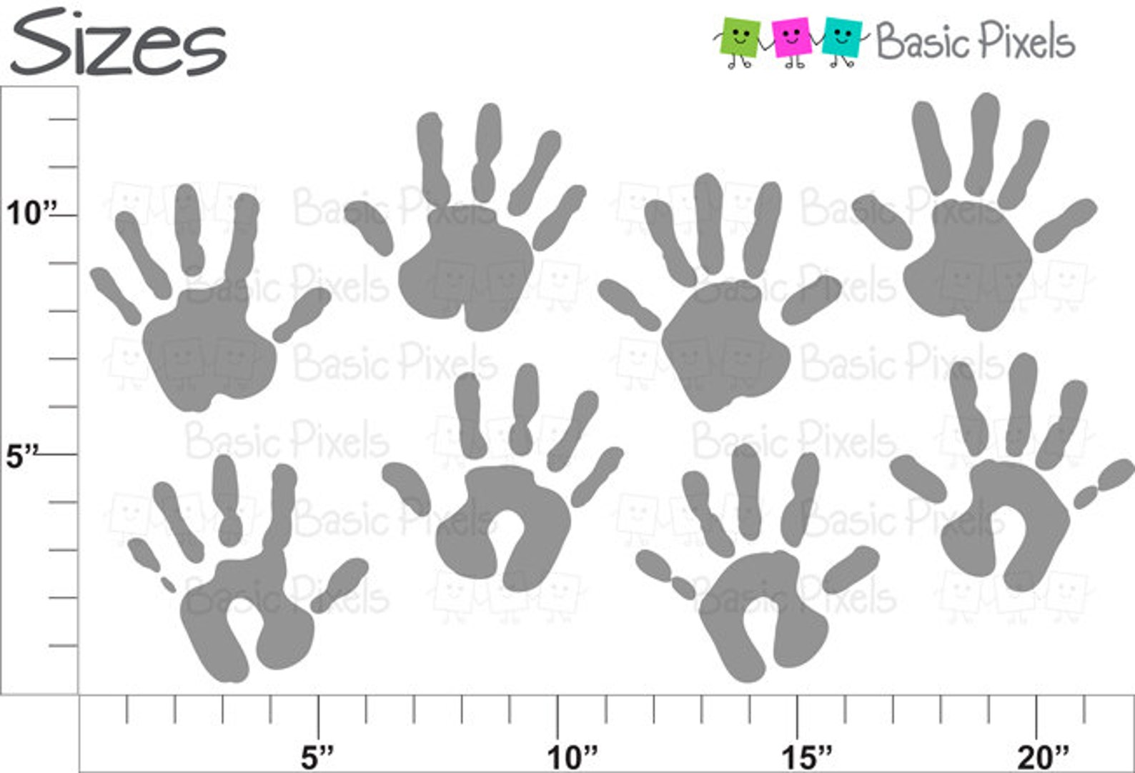Hand Prints Clipart Painted Hands Clip Art Commercial Use - Etsy