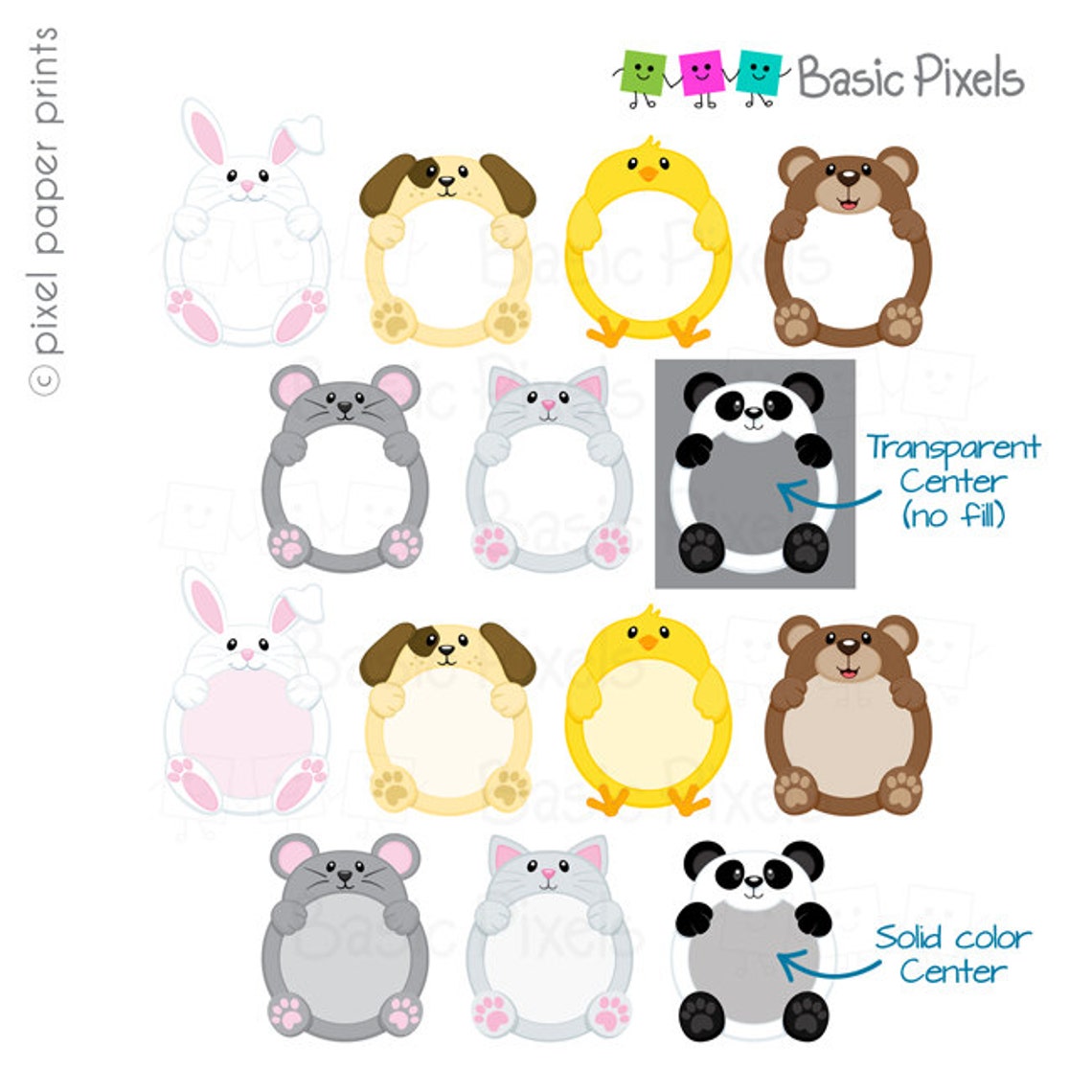 Animal frames clipart Digital Clip Art Personal and - Etsy México