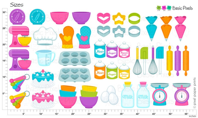 Baking Clipart Digital Clip Art Personal and Commercial Use - Etsy Canada