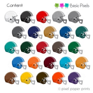 Football Clipart - Digital Clip Art - Football Helmet and Jersey ...