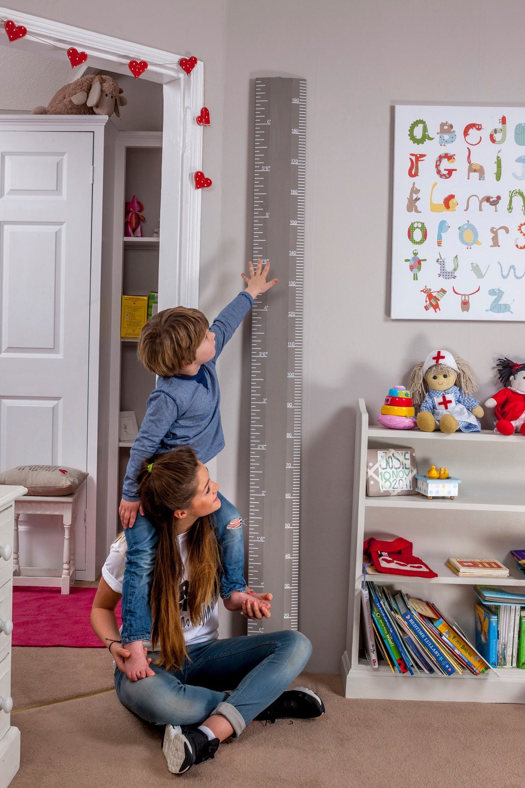 Charleston Grey, Ruler Height Chart, Family Heirloom, Wooden Growth ...