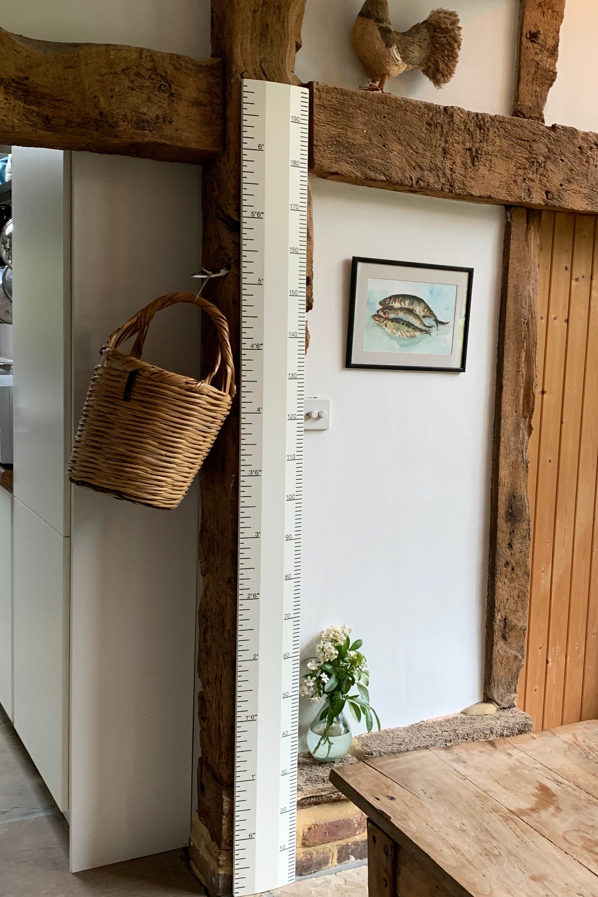 Pointing Wooden Height Ruler Personalised Wood Measuring | Etsy