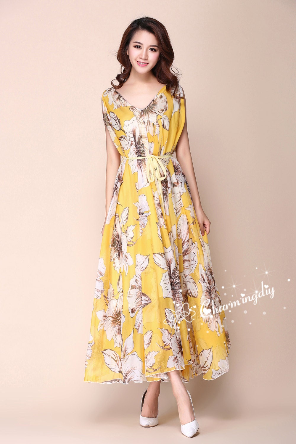 110 Colors Chiffon Yellow Flower Long Party Evening Wedding - Etsy