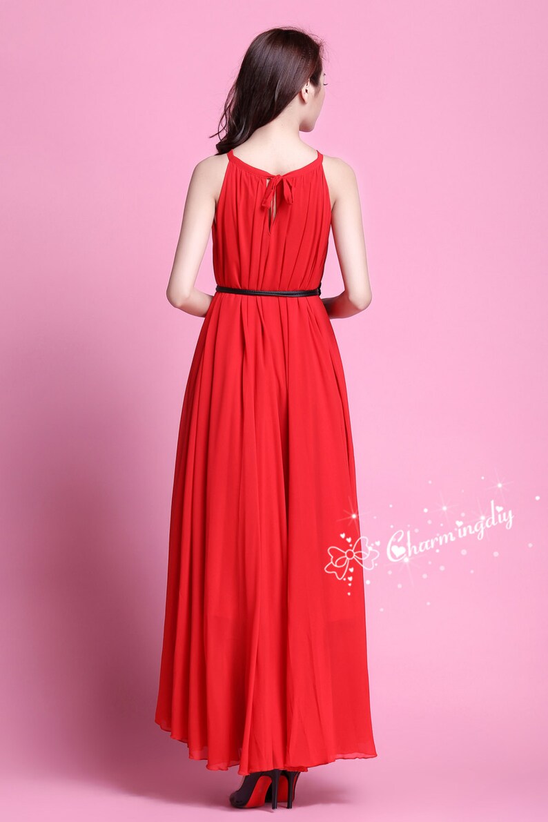110 Colors Chiffon Red Long Party Dress Evening Wedding - Etsy