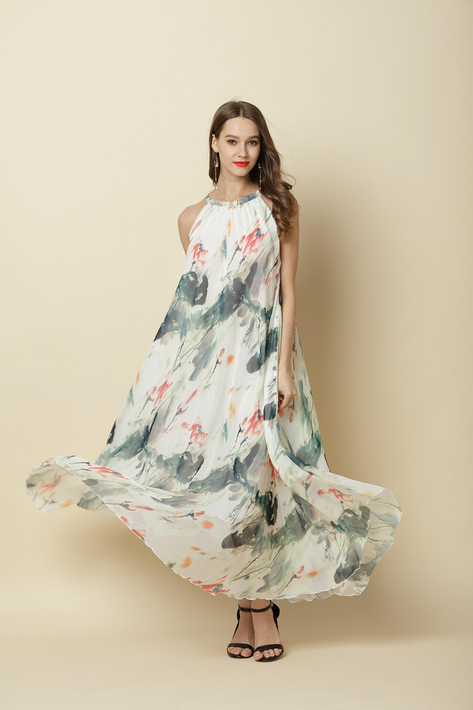 110 Colors Chiffon Flower Long Party Dress Evening Wedding | Etsy