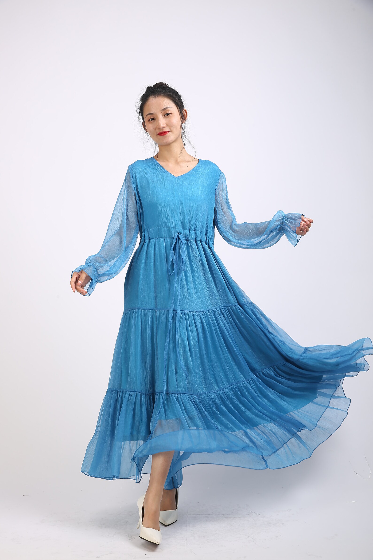 110 Colors Chiffon Blue Tea Length Party Evening Wedding | Etsy