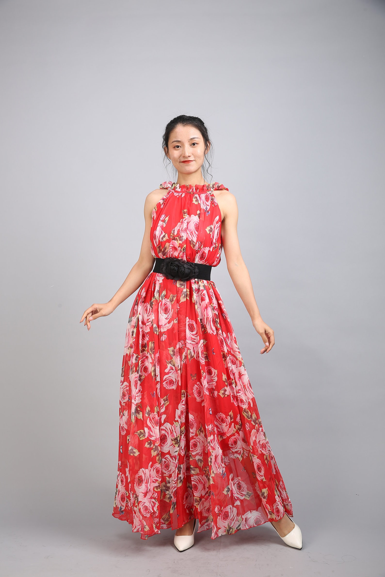 110 Colors Chiffon Red Flower Long Dress Maxi Dress Summer - Etsy