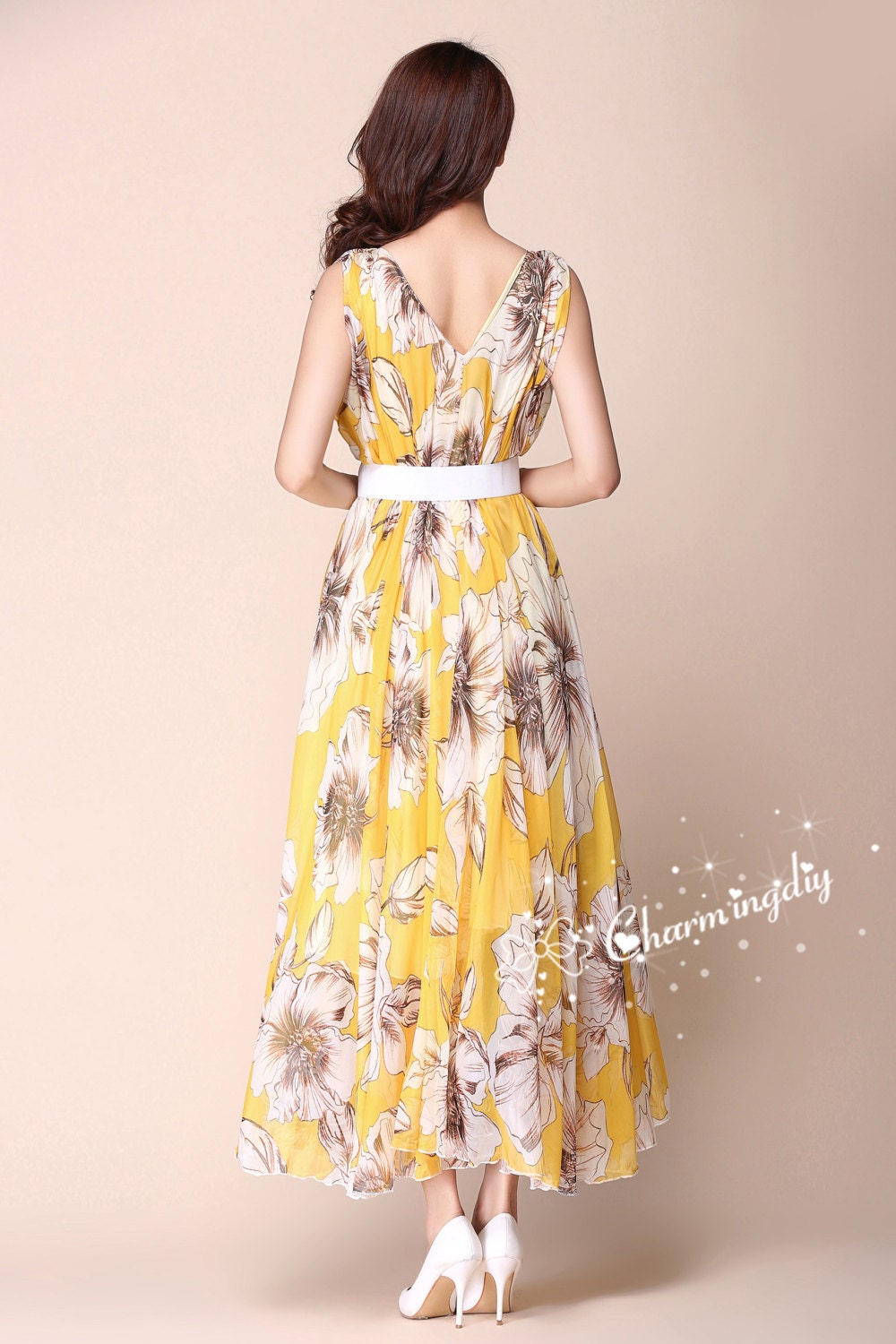 110 Colors Chiffon Yellow Flower Long Party Evening Wedding - Etsy
