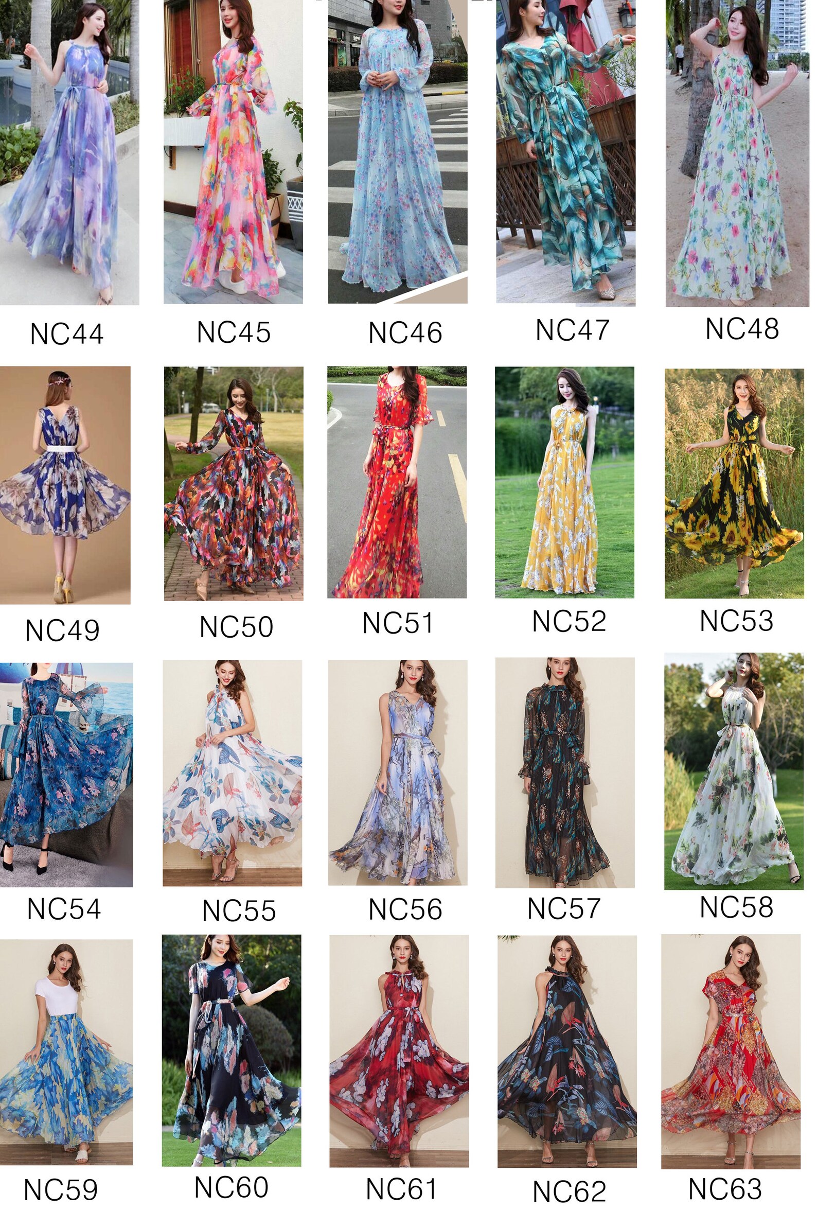 Chiffon Dress Color Card - Etsy