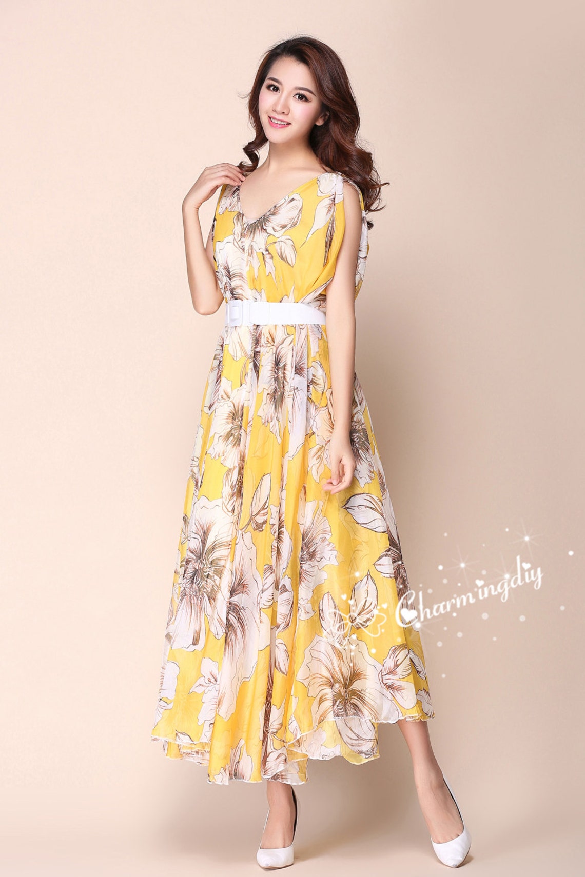 110 Colors Chiffon Yellow Flower Long Party Evening Wedding - Etsy