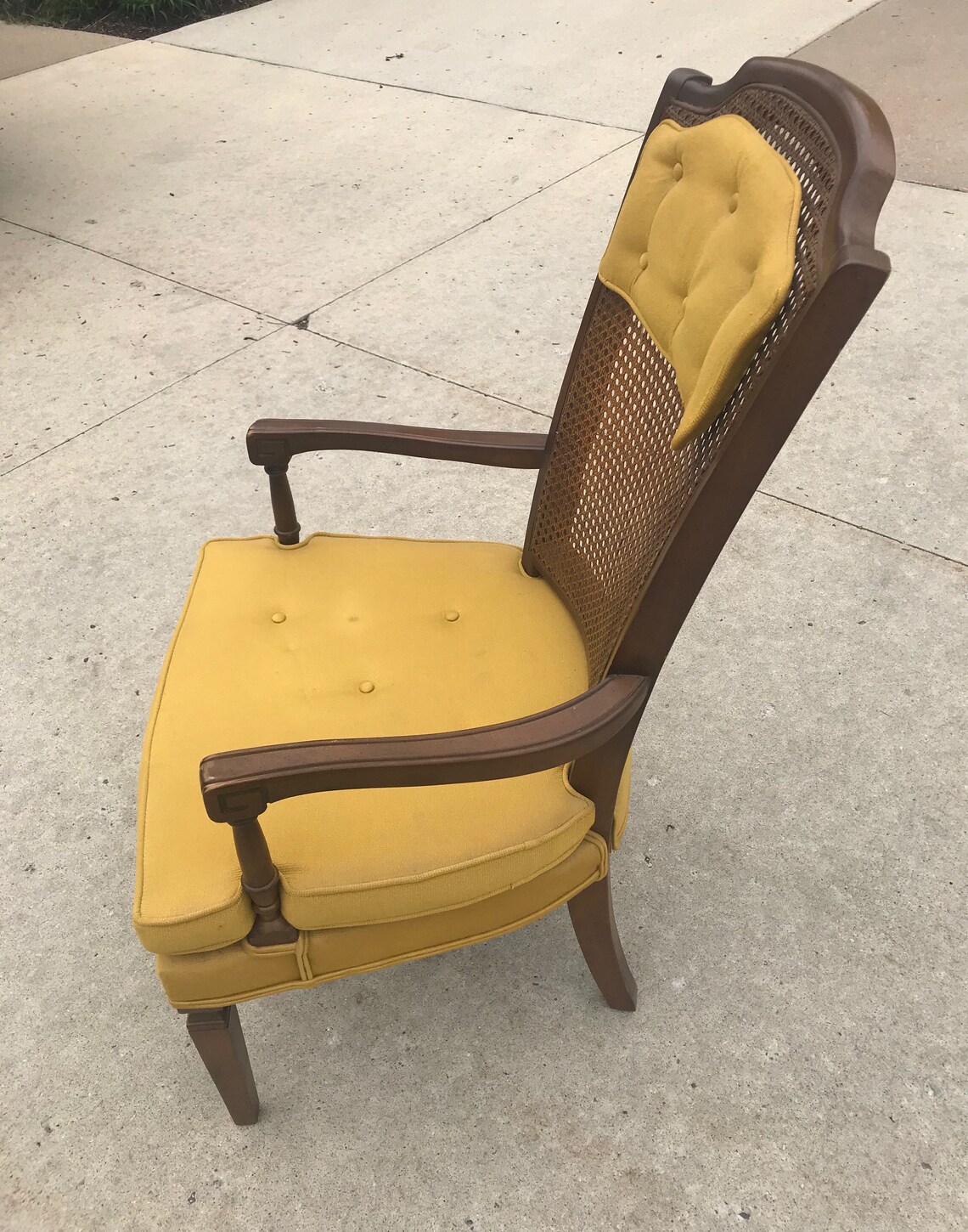 Vintage Mid-century Regency Cane Chair | Etsy