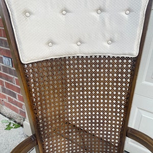 Vintage Mid-century Tufted High Back Cane Chair - Etsy