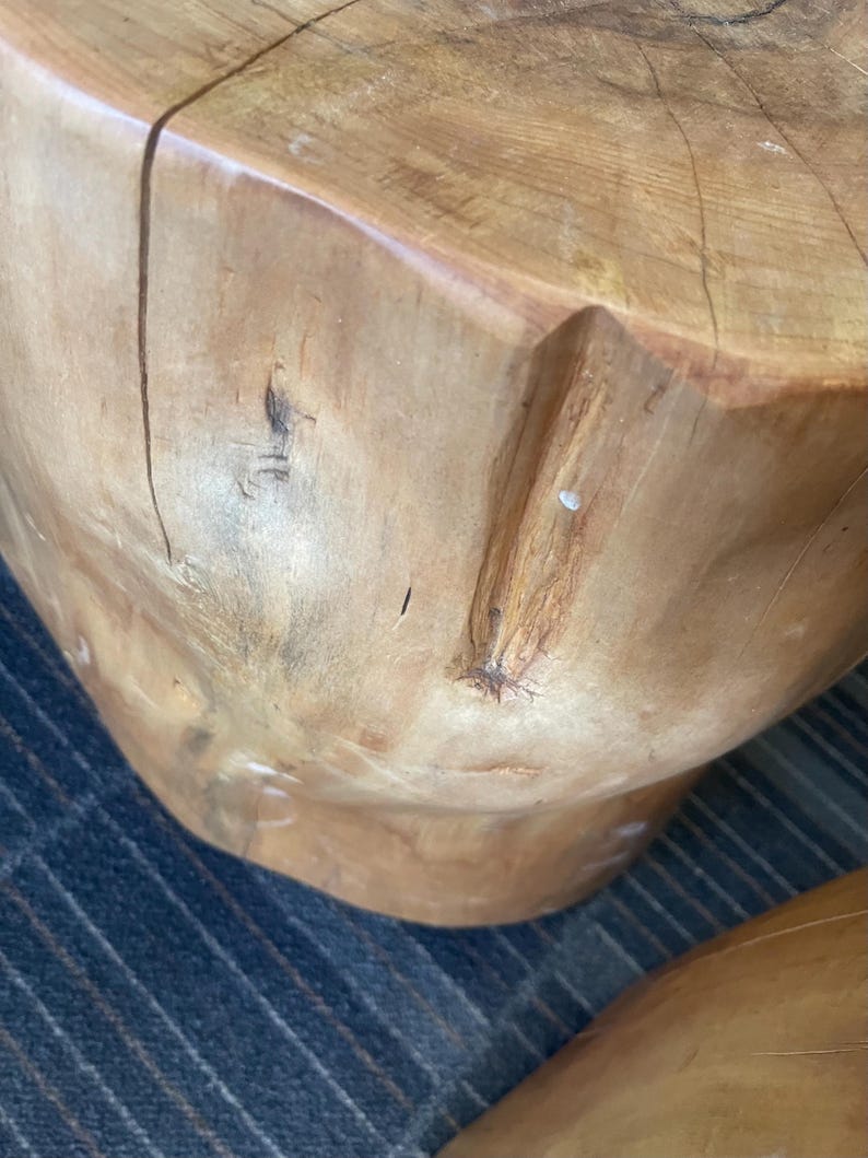 2x Vintage Mid-century Natural Wood Tree Stump Stools/side Tables - Etsy