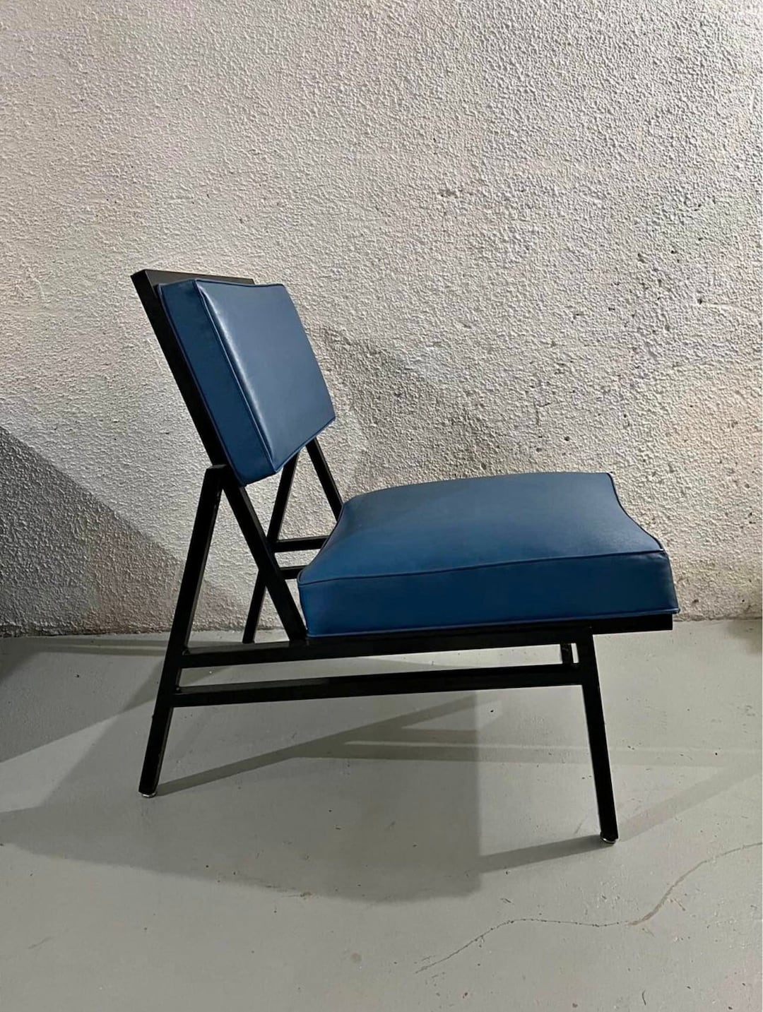 Vintage Mid-century Steelcase Blue Modern Chair - Etsy