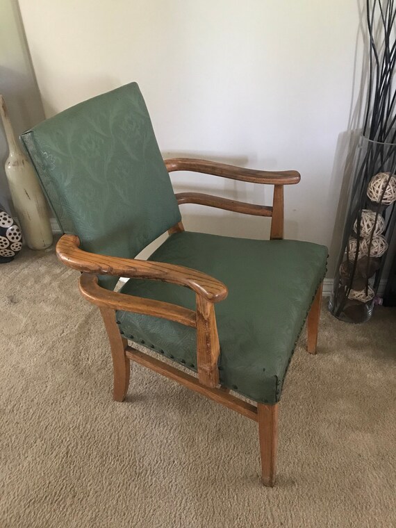 Vintage Mid-century Unique Green Side Chair - Etsy