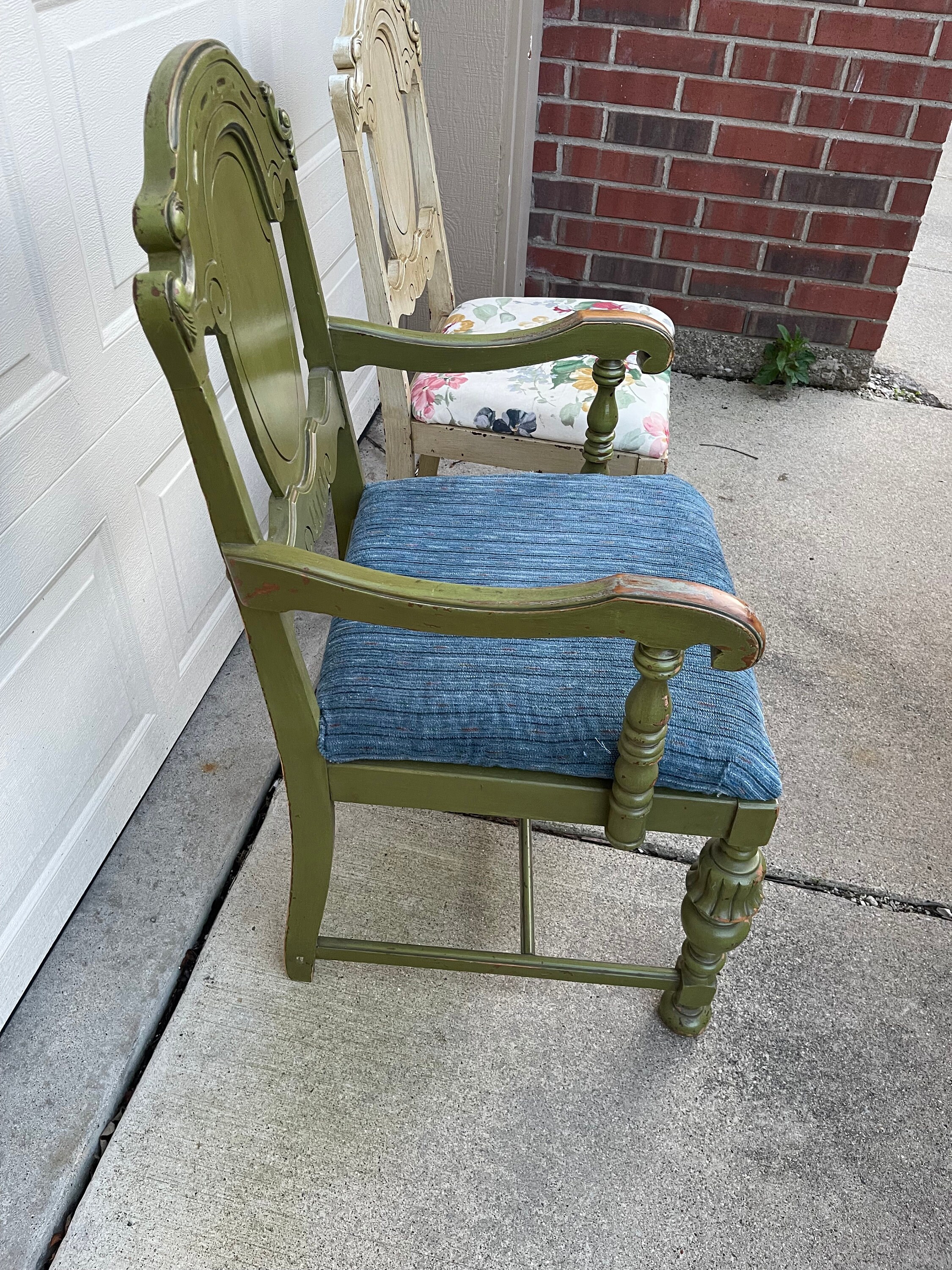 2x Antique Vintage Country Farm House Distressed Chairs - Etsy