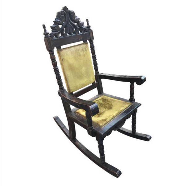 Antique Carved Rocking Chair - Etsy