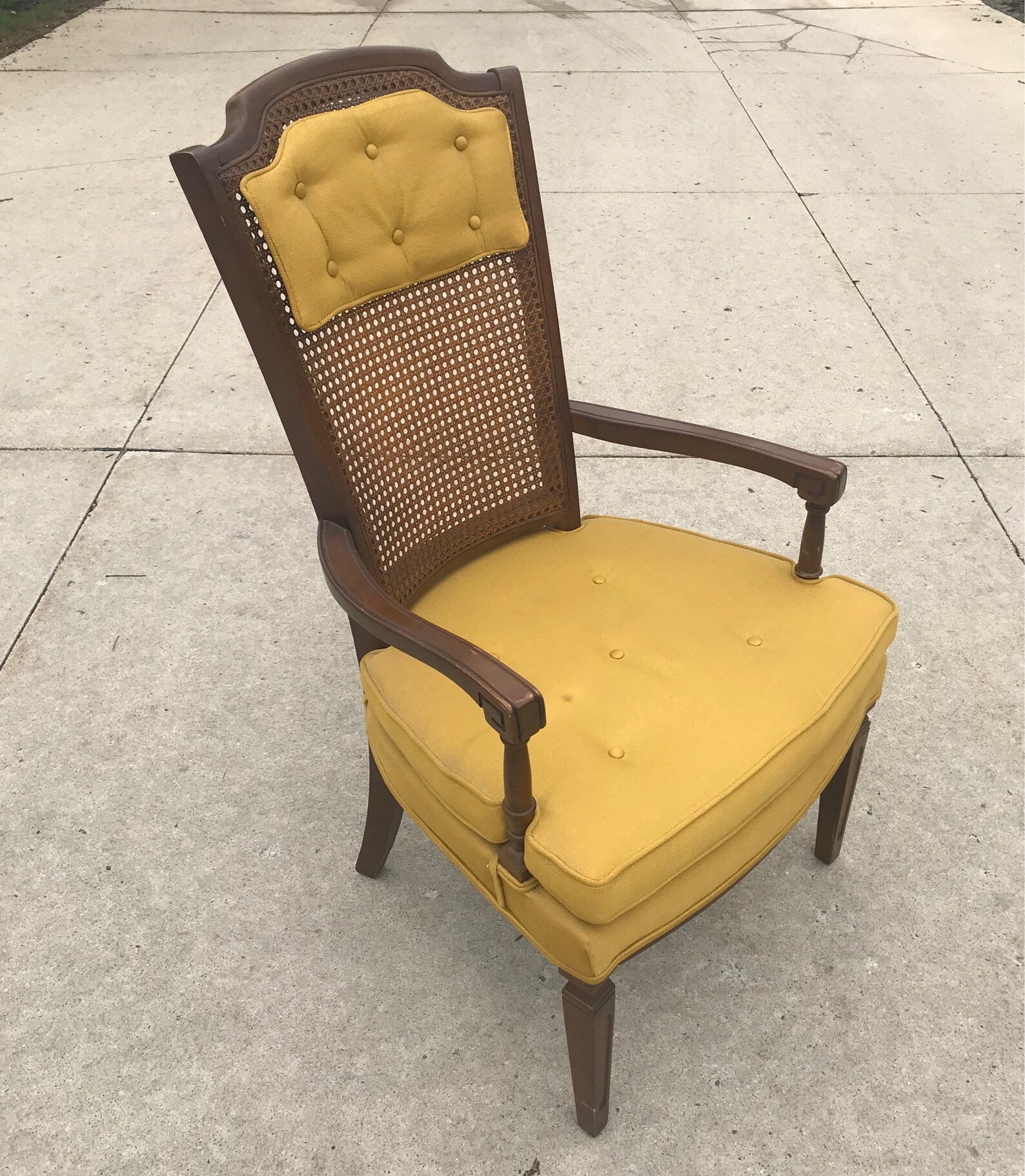 Vintage Mid-century Regency Cane Chair - Etsy