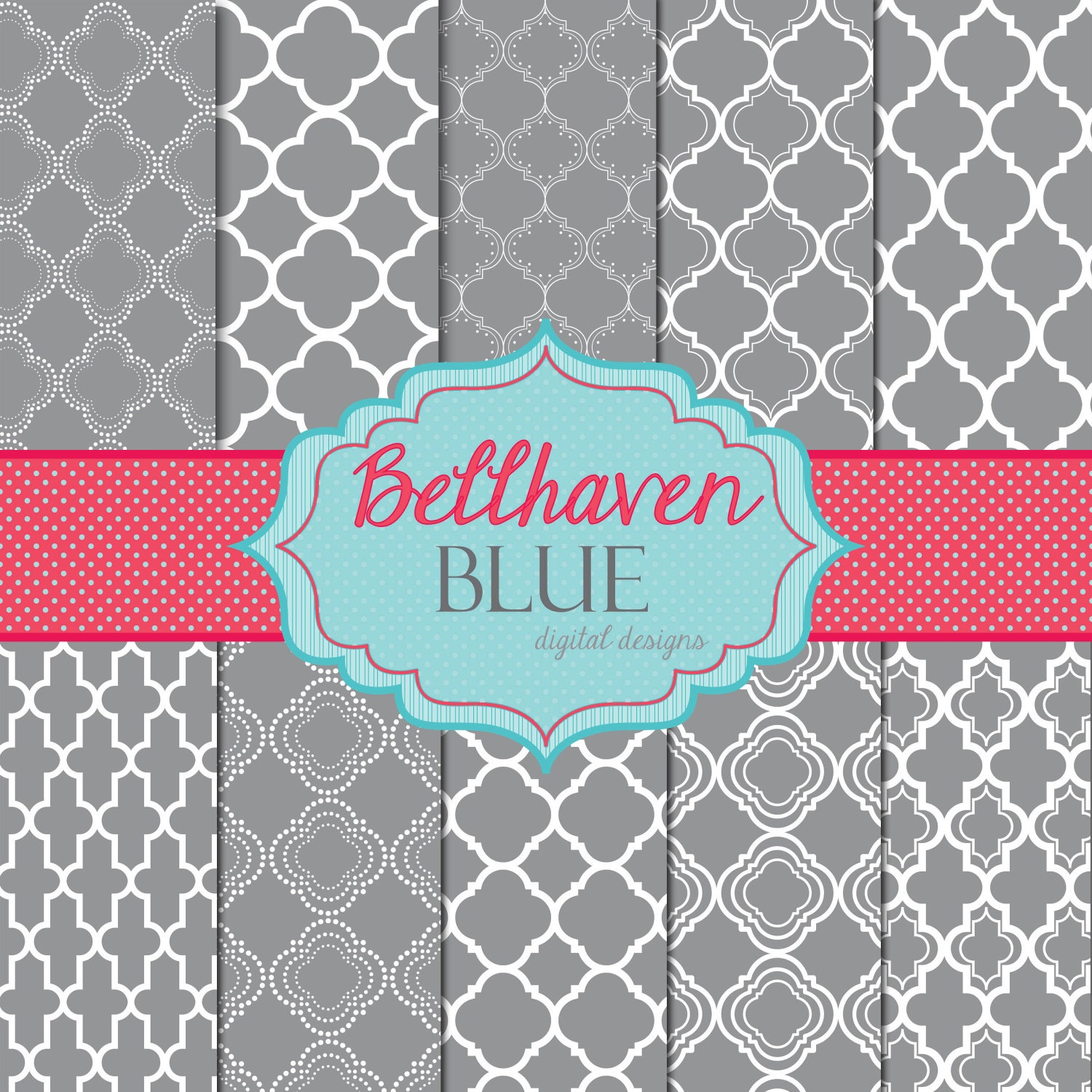 Quatrefoil Overlay Digital Paper | Etsy