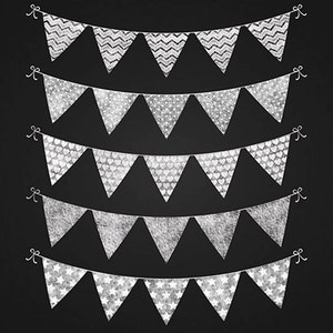Chalkboard Bunting Banner Clipart - Etsy
