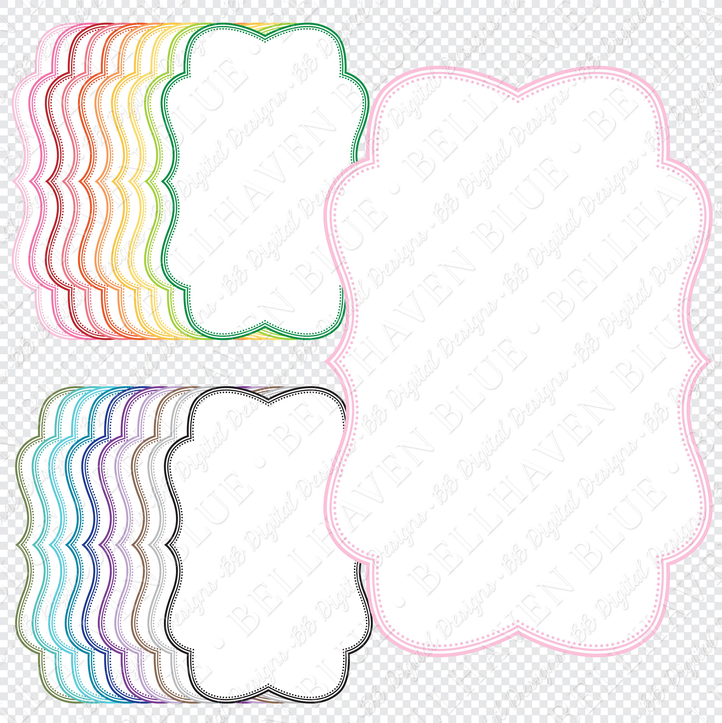 Bracket Frame Clipart, Chalkboard Frame, Instant Download, Vector, EPS ...