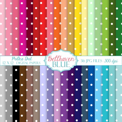 Digital Polka Dot Backgrounds Digital Scrapbook Papers in - Etsy