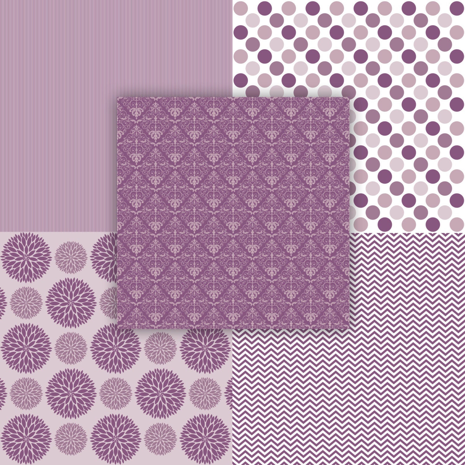 Shades of Purple Digital Paper - Etsy