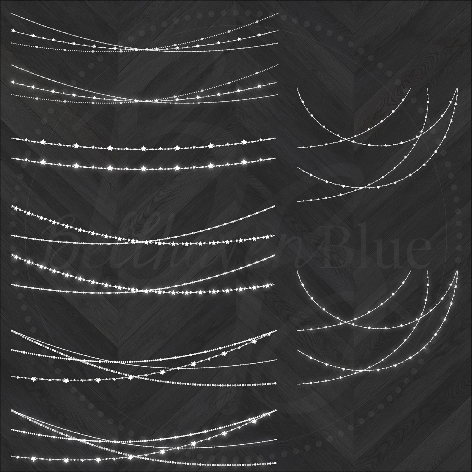 Star String Light & Garland Clipart, PNG, Transparent Background, EPS ...