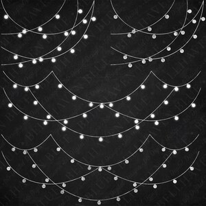 Chalkboard String Light & Garland Clipart, Instant Download, Chalk ...