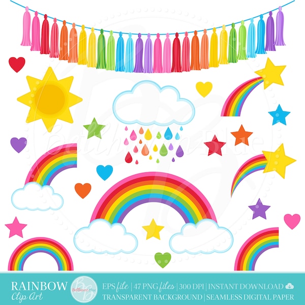 Rainbow Bunting - Etsy