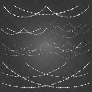 Chalkboard Star String Light & Garland Clipart, PNG Files, Instant ...