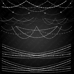 Chalkboard String Light & Garland Clipart, Instant Download, Chalk ...