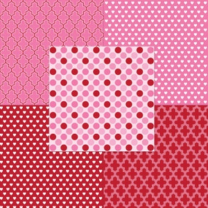 Pink and Red Valentine Digital Paper - Etsy