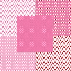 Pink and Red Valentine Digital Paper - Etsy