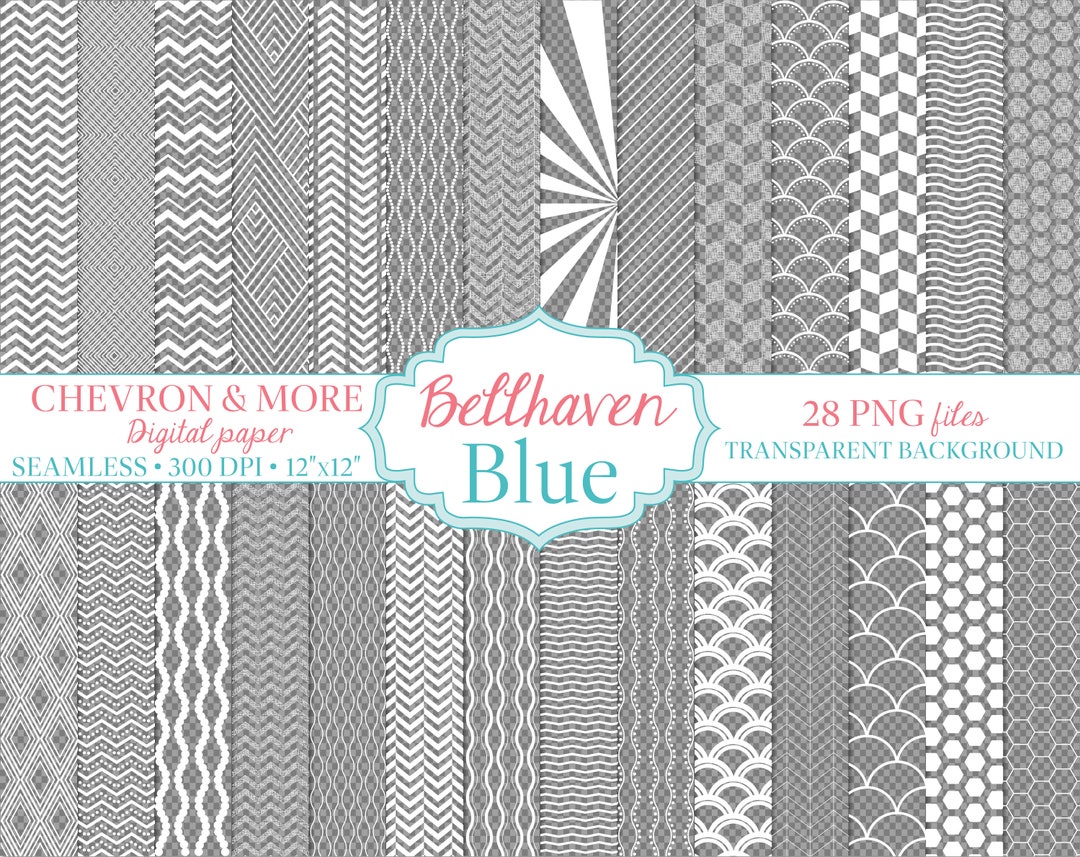 Chevron (and More) Overlay Digital Paper, 28 PNG Files, Instant ...