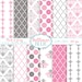 Pink and Gray Digital Paper - Etsy