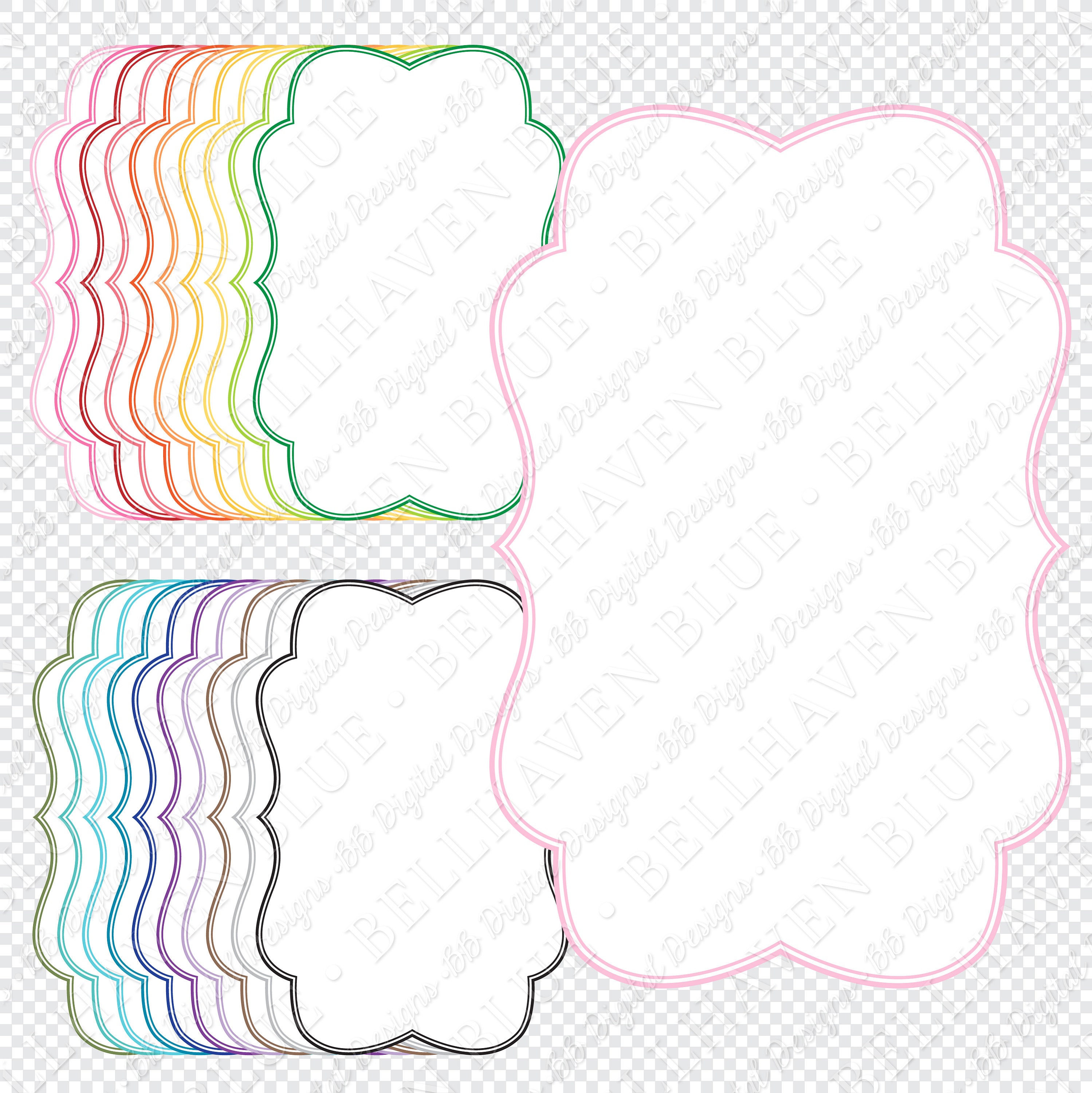 Bracket Frame Clipart, Chalkboard Frame, Instant Download, Vector, EPS ...