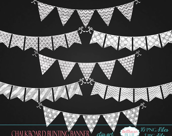Rustic Banners Clipart - Chalkboard Chalk Clipart - Rustic Boho Wedding ...