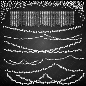Chalkboard String Light & Garland Clipart, Instant Download, Chalk ...