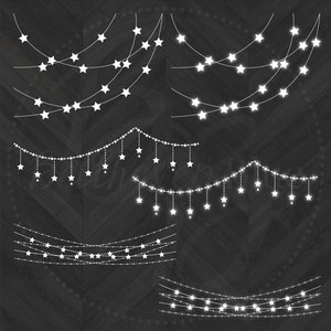 Star String Light & Garland Clipart, PNG, Transparent Background, EPS ...